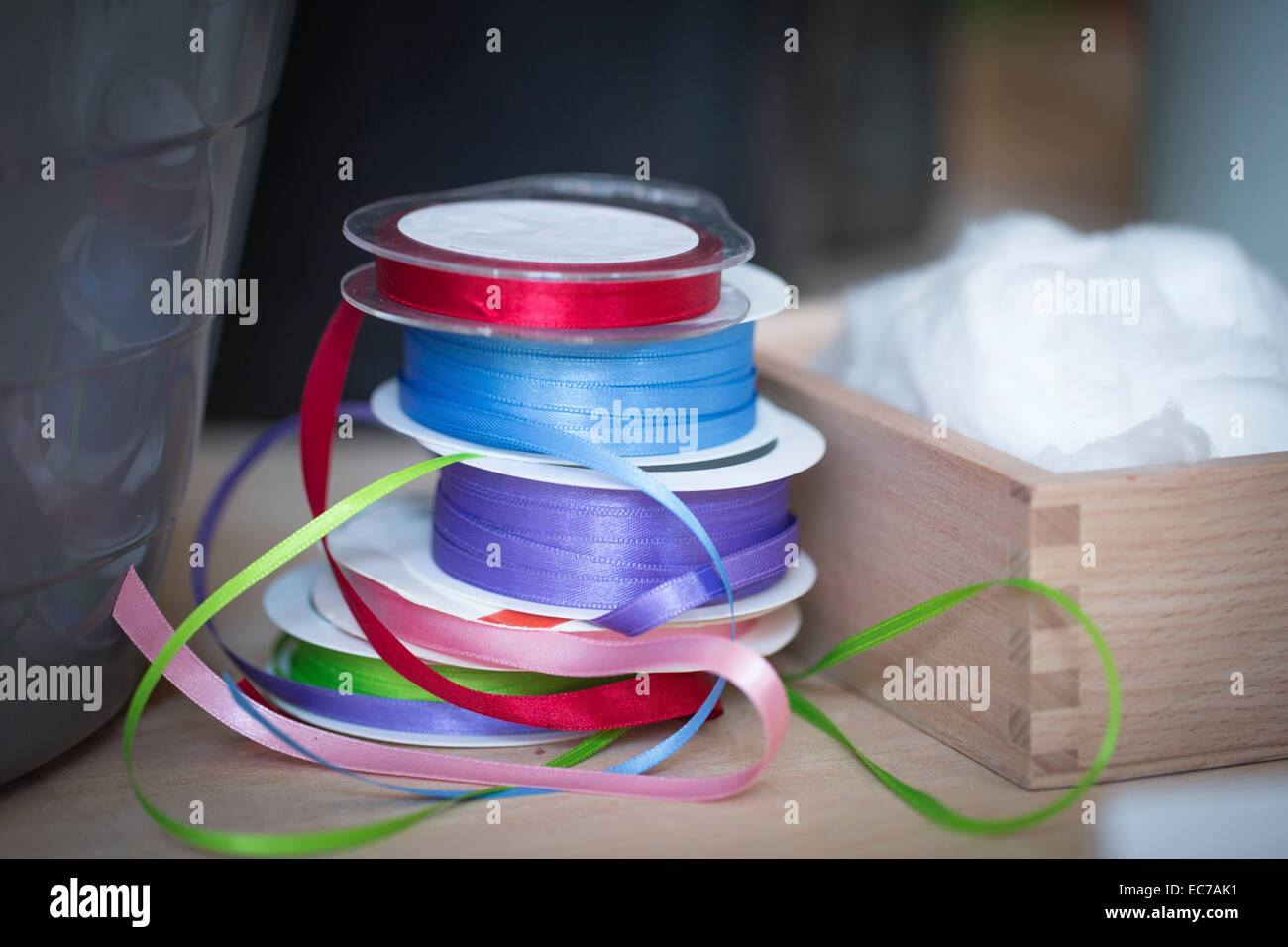 Stack of ribbon rolls Stock Photo - Alamy