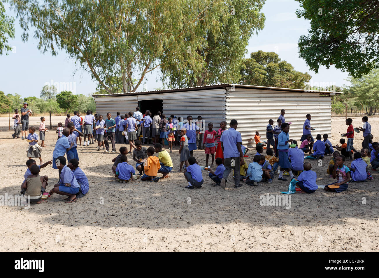 NAMIBIA, KAVANGO, OCTOBER 15: Happy Namibian school children waiting ...