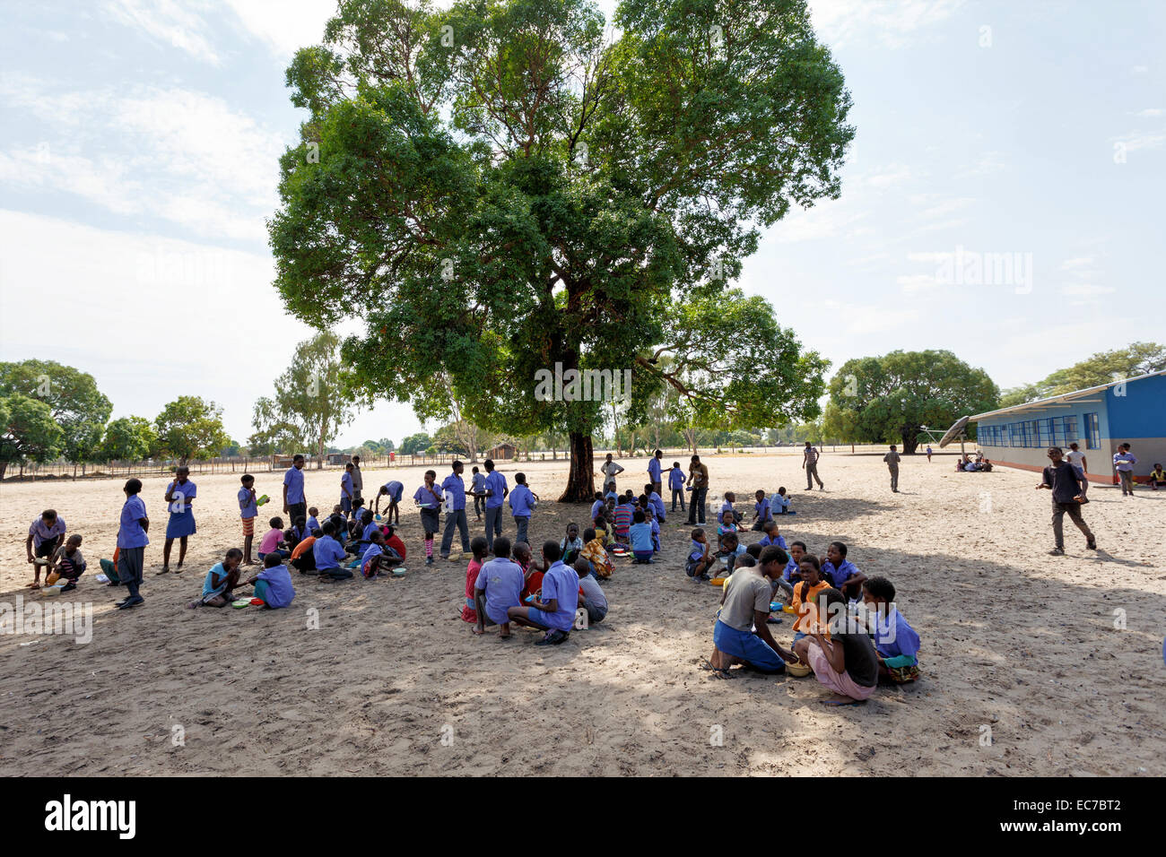 NAMIBIA, KAVANGO, OCTOBER 15: Happy Namibian school children waiting ...