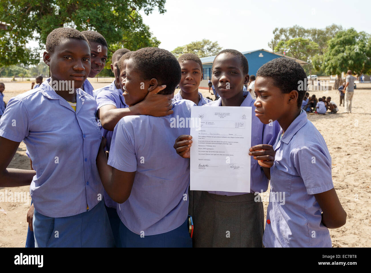 NAMIBIA, KAVANGO, OCTOBER 15: Happy Namibian school children waiting ...
