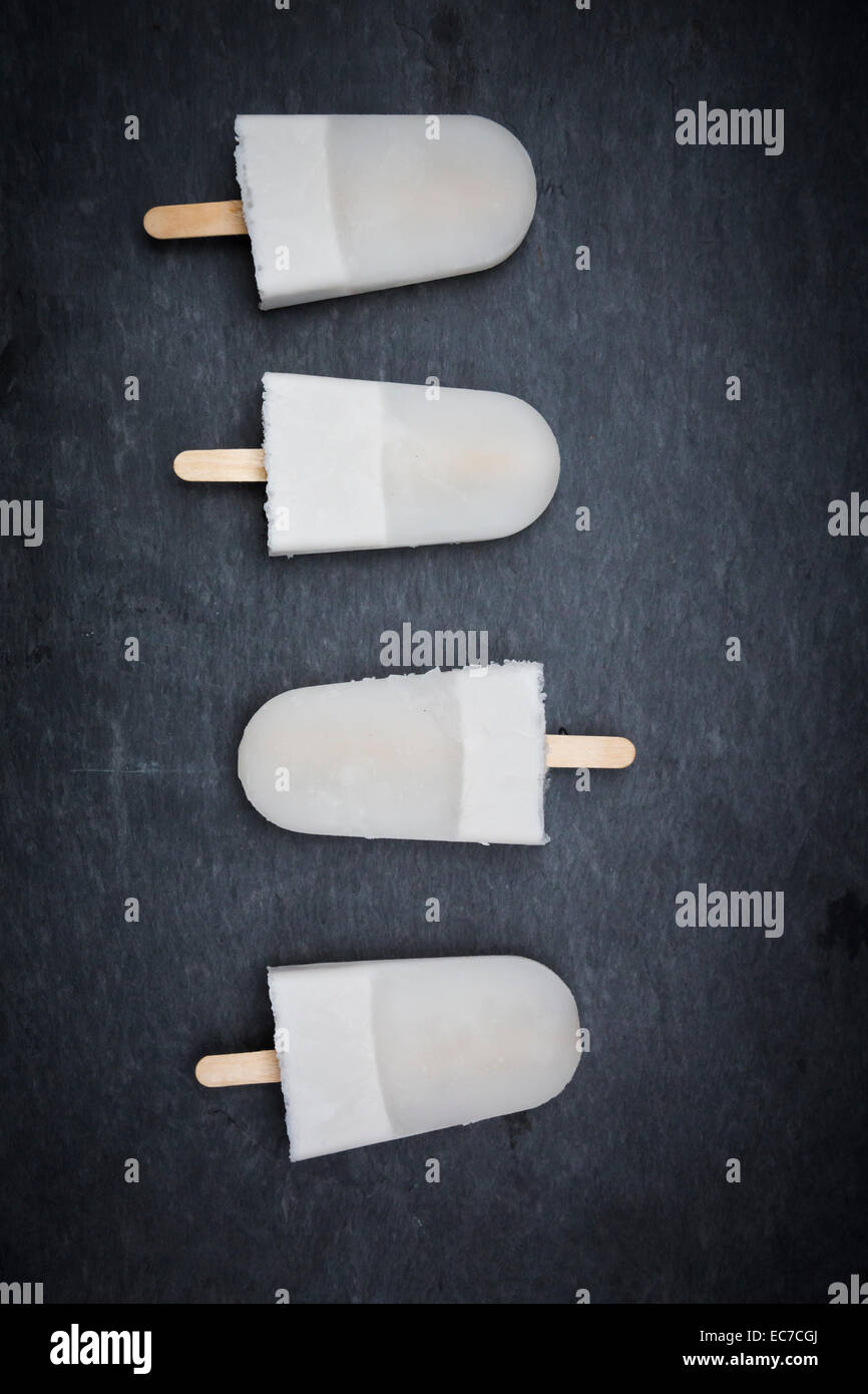 Row of cocnut popsicles Stock Photo - Alamy
