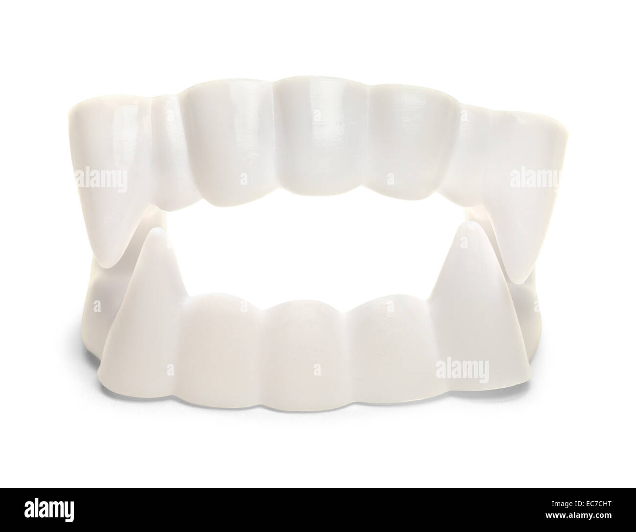 White Plastic Vampire Teeth Isolated on White background Stock Photo ...