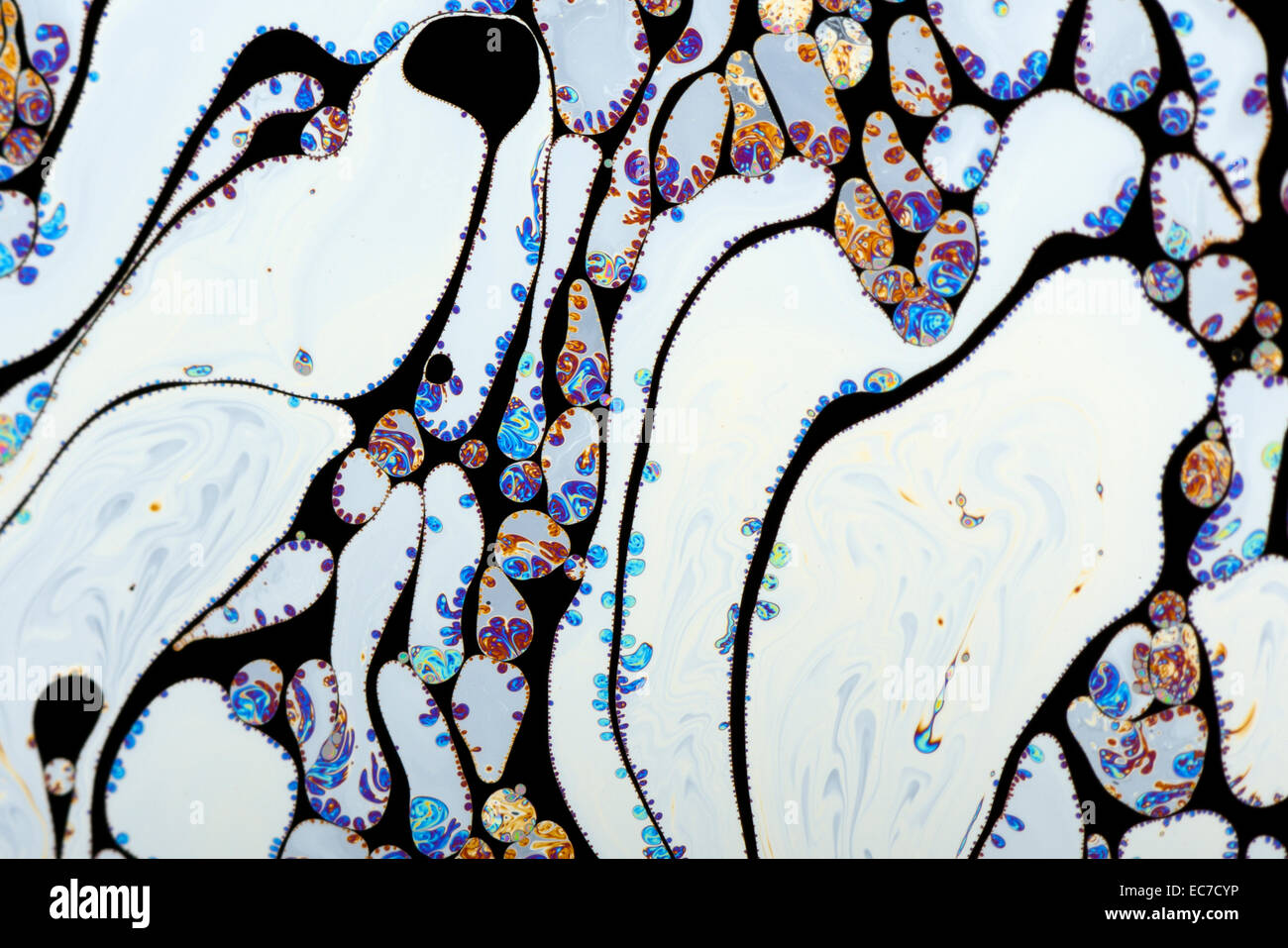 Light interference patterns on soap film Stock Photo - Alamy