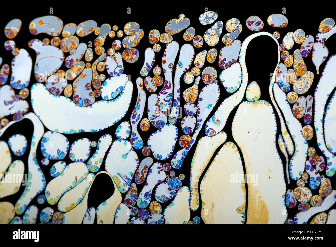 Light interference patterns on soap film Stock Photo - Alamy