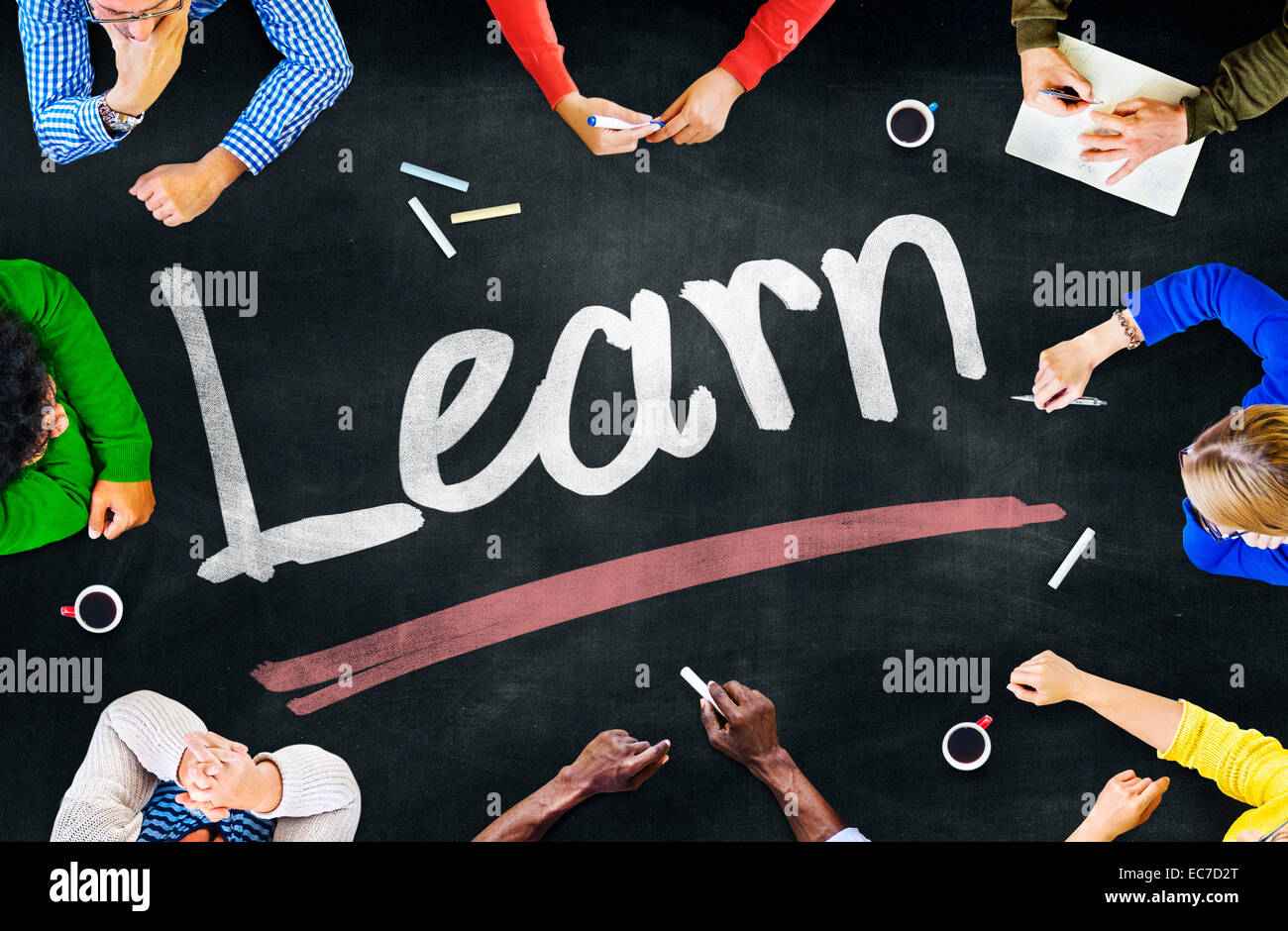 Group students and professor discussing hi-res stock photography and ...