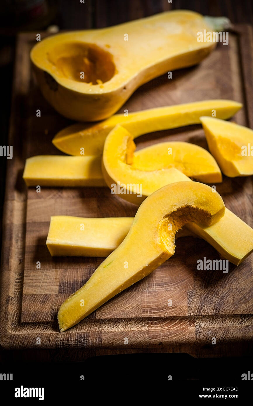 Cucurbita moschata butternut squash cross section hi-res stock ...