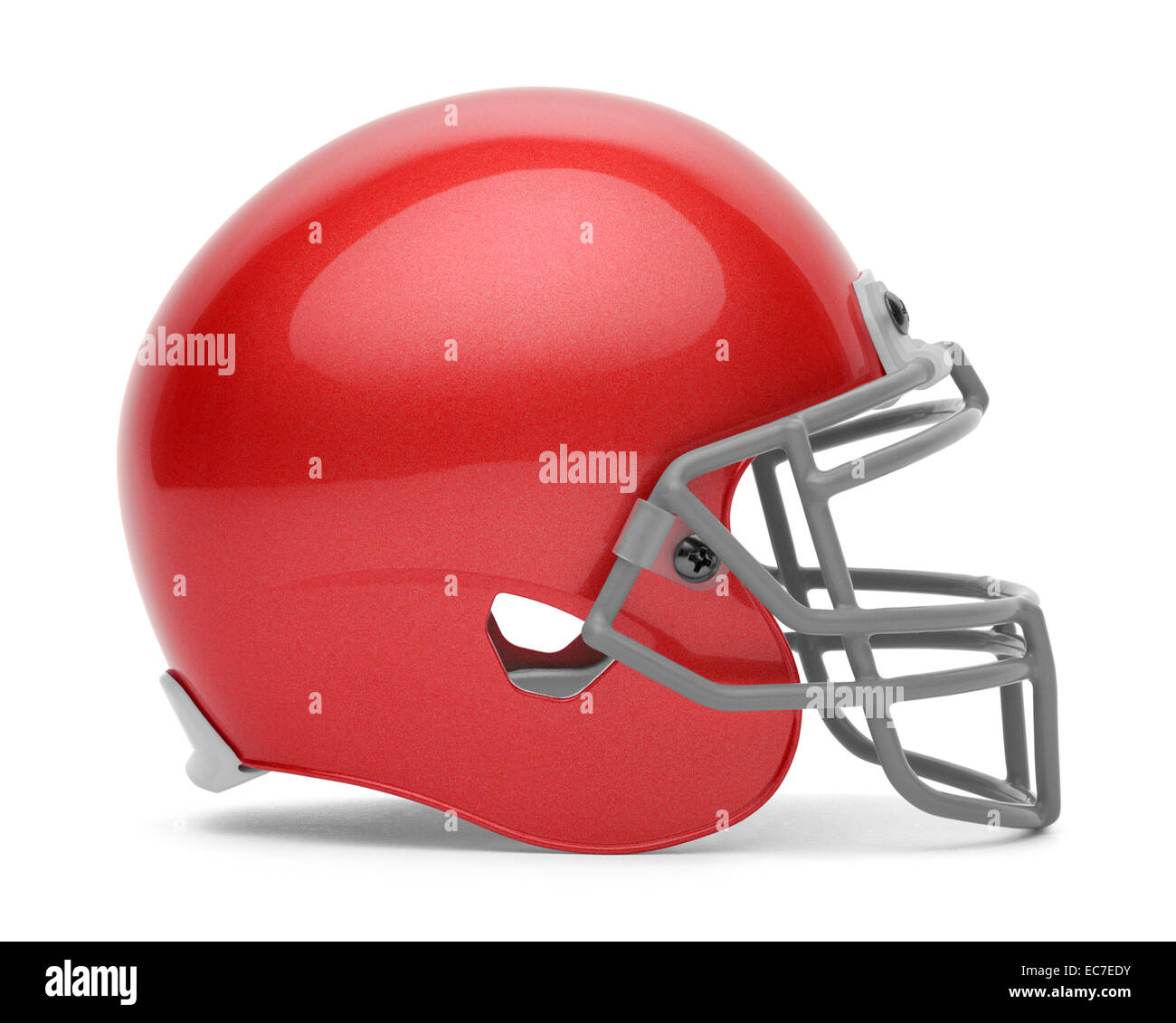 Side View of Red Football Helmet with Copy Space Isolated on White ...
