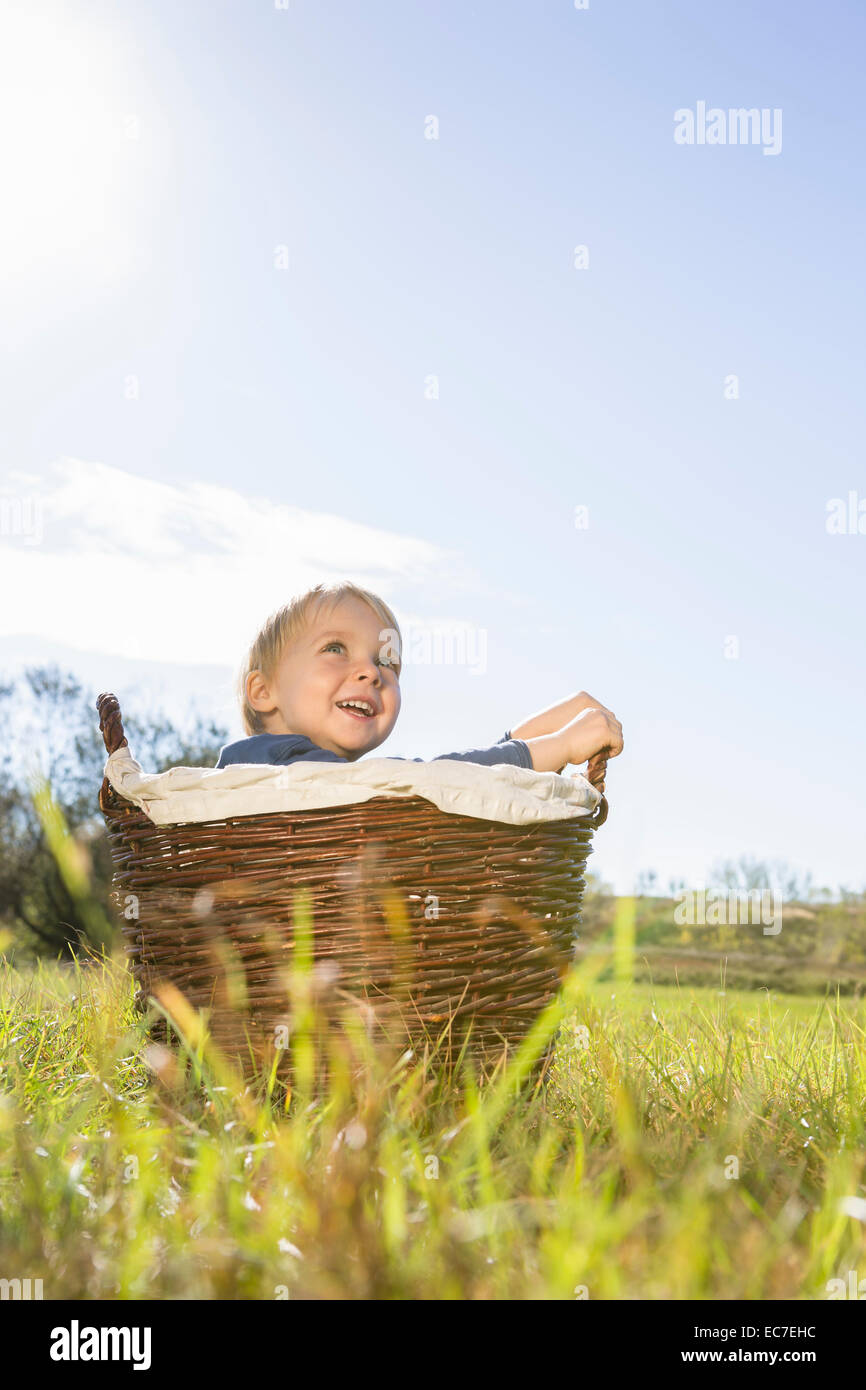 Boy in a basket hi-res stock photography and images - Alamy