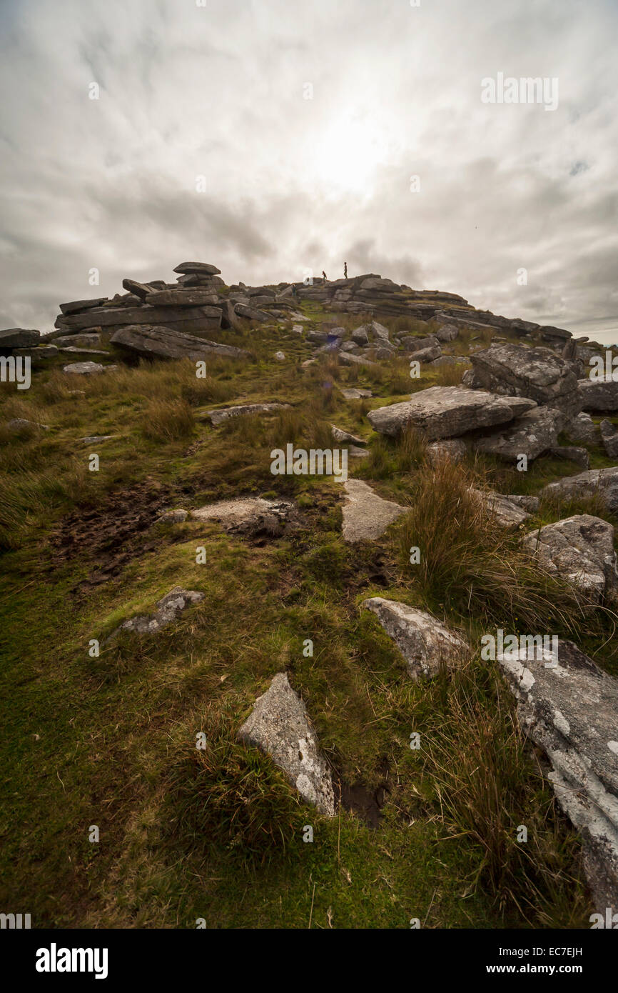 United Kingdom, England, Cornwall, Bodmin Moor, Rock formation Rough ...