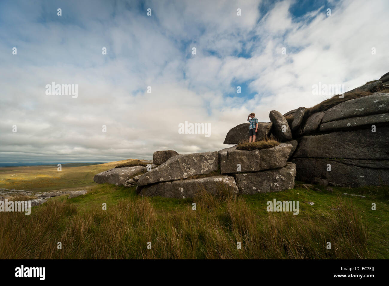 United Kingdom, England, Cornwall, Bodmin Moor, Rock formation Rough ...