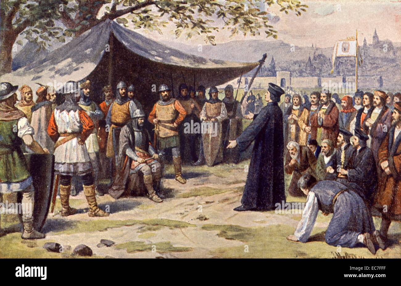 The hussite army of Jan Zizka 1360-1424 near Prague, 1424, messengers ...
