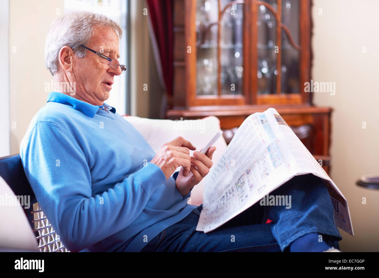 Telephone newspaper hi-res stock photography and images - Alamy