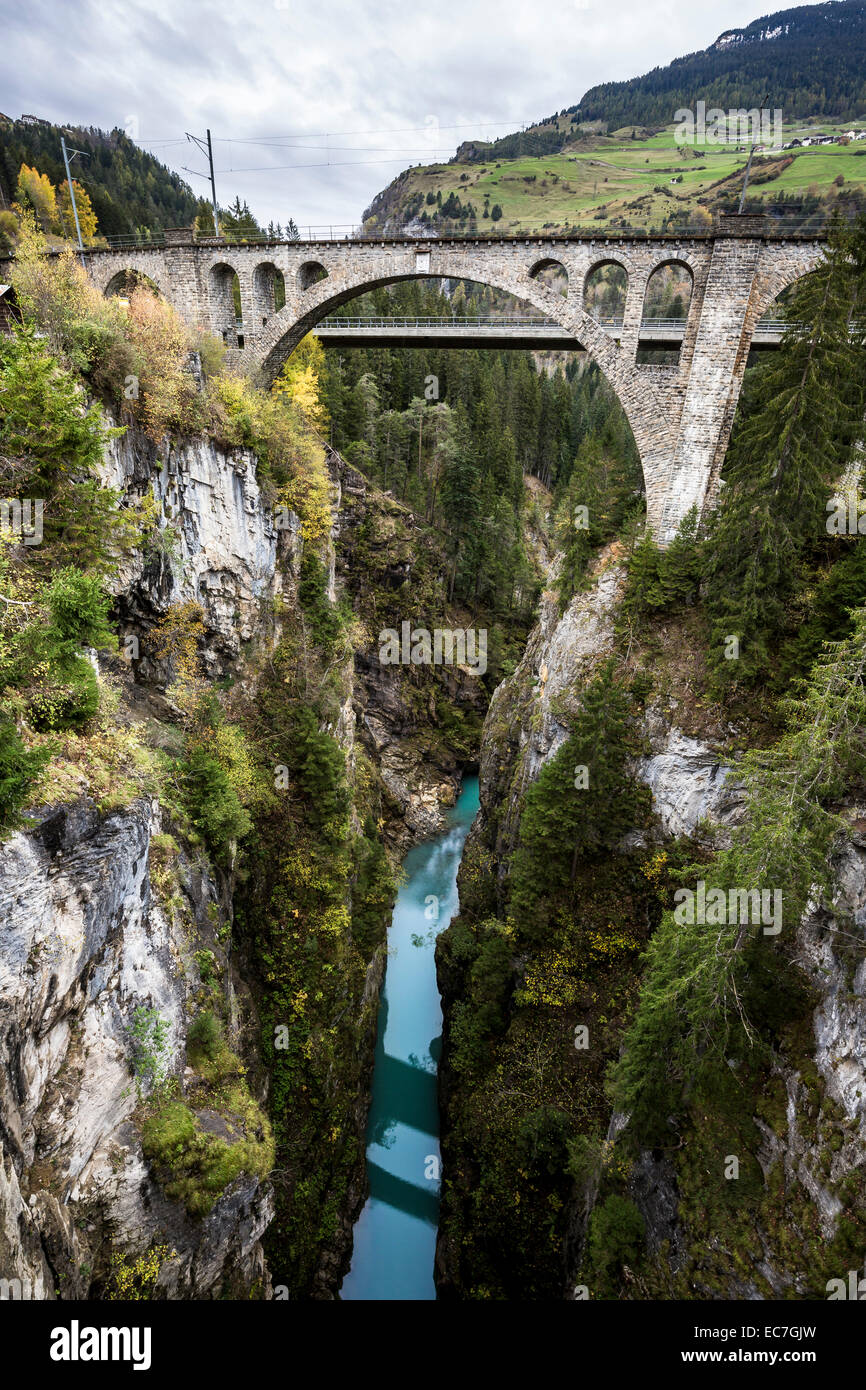 Switzerland, Grisons, Albula District, Obervaz, Schin Canyon, Solis ...