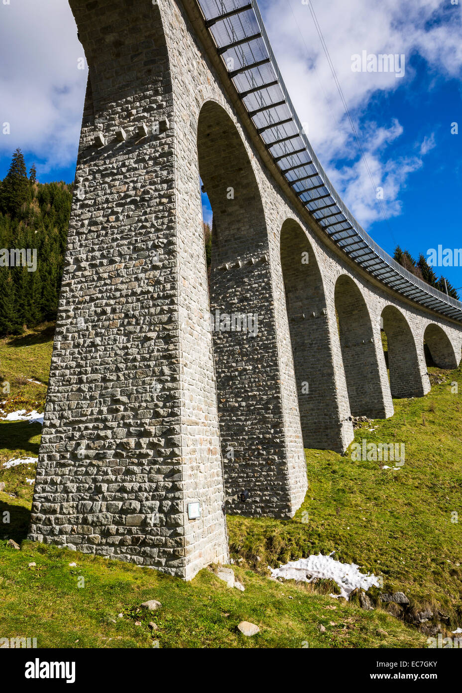 Switzerland, Grisons, Surselva Valley, railway bridge Stock Photo - Alamy