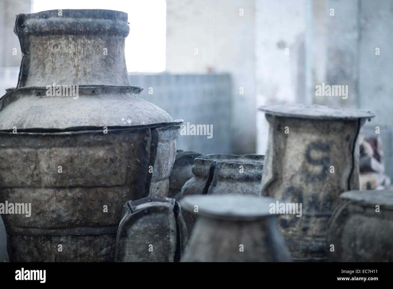 South Africa, Pots and molds in pot factory Stock Photo - Alamy