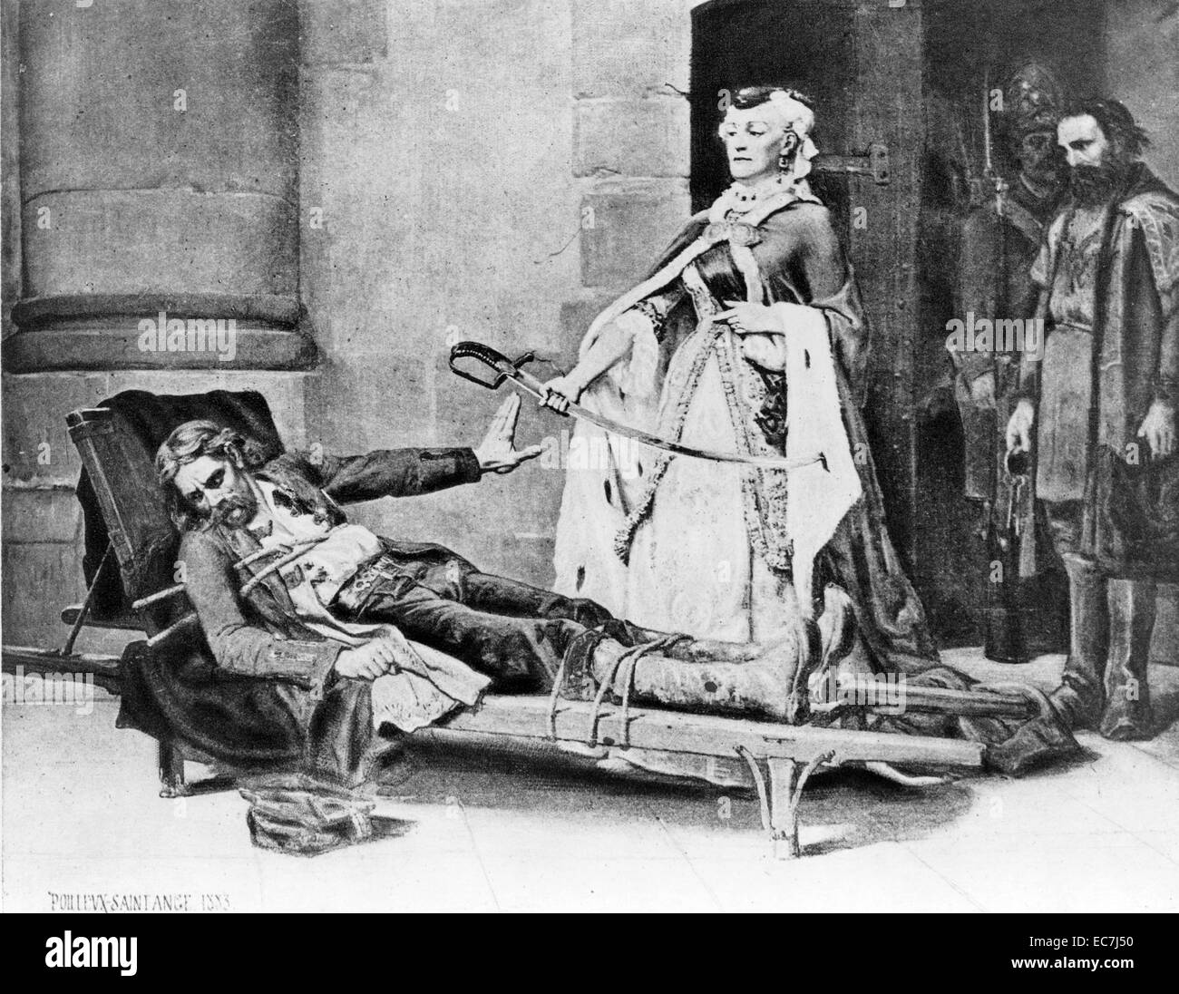 Saint with sword Black and White Stock Photos & Images - Alamy