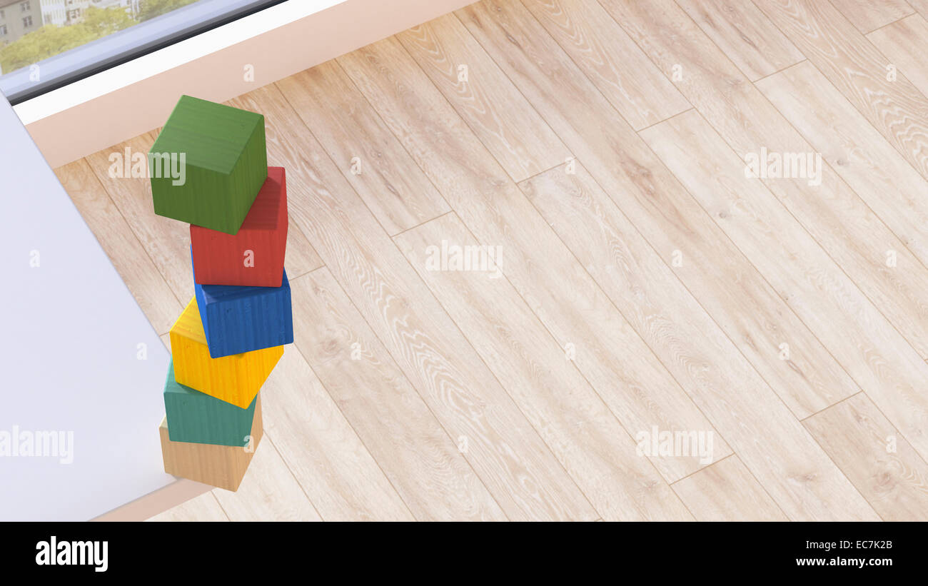 Stack of building blocks at corner of tabletop Stock Photo - Alamy