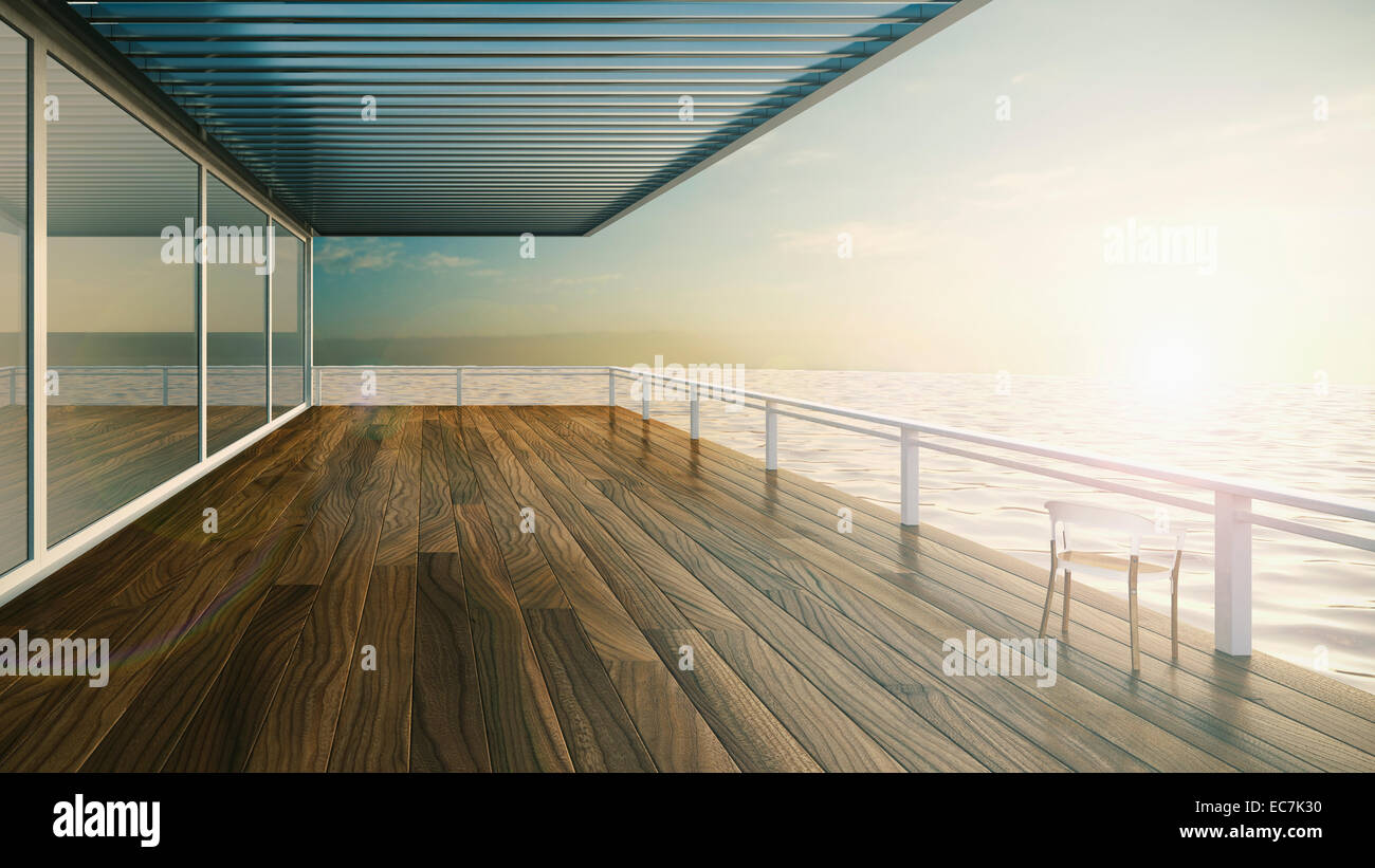 Roofed terrace of luxury residential house at the sea Stock Photo - Alamy