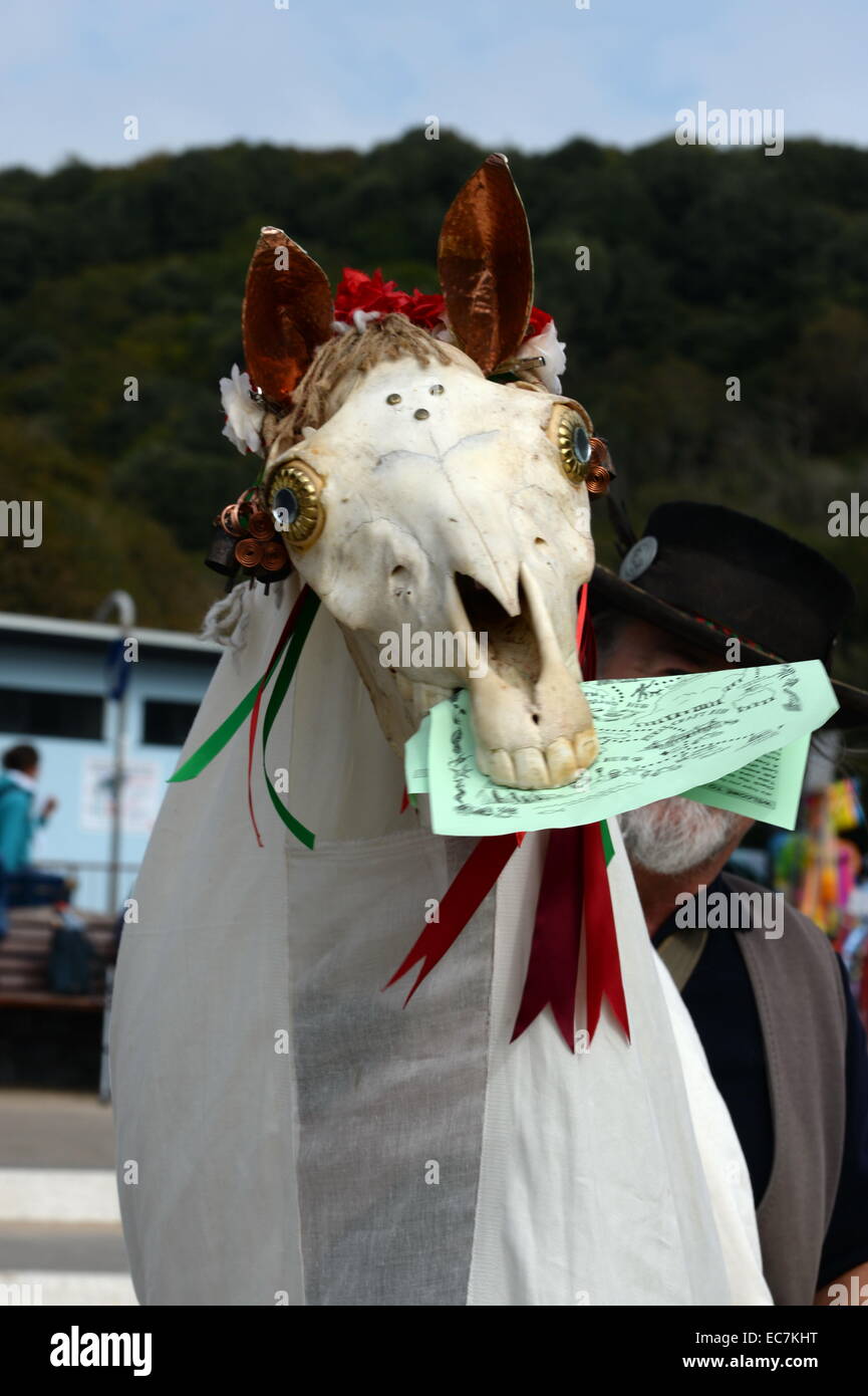 The Mari Lwyd Grey Mare or "Gray Mary" , uses a horse's head as part of ...