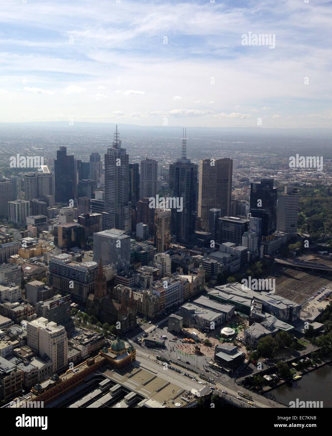 Melbourne, South Bank city view from the Eureka Tower. Melbourne ...