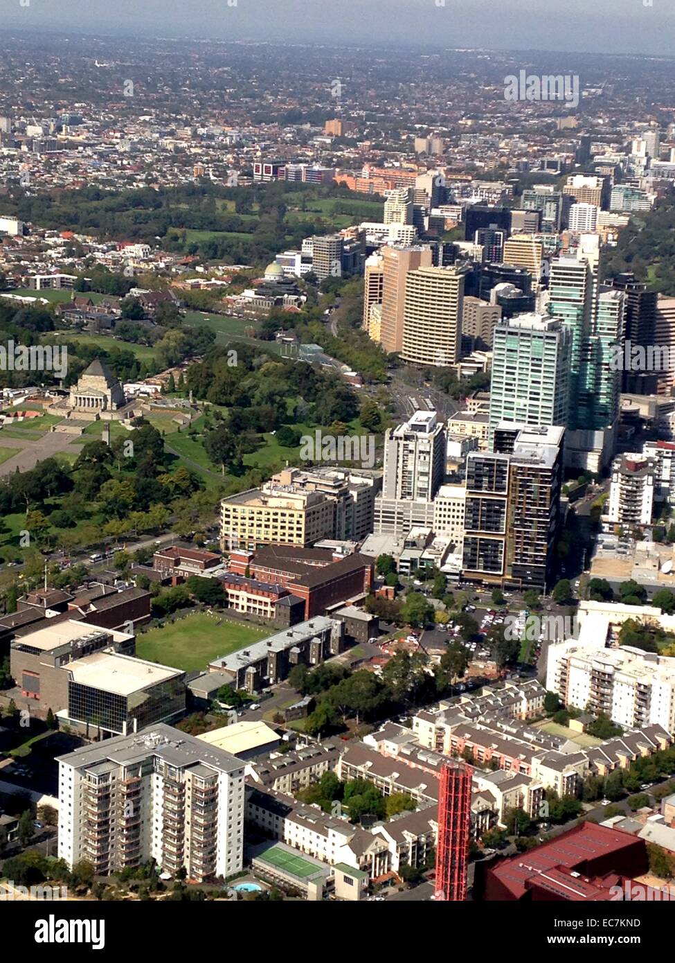 Melbourne, South Bank city view from the Eureka Tower. Melbourne ...