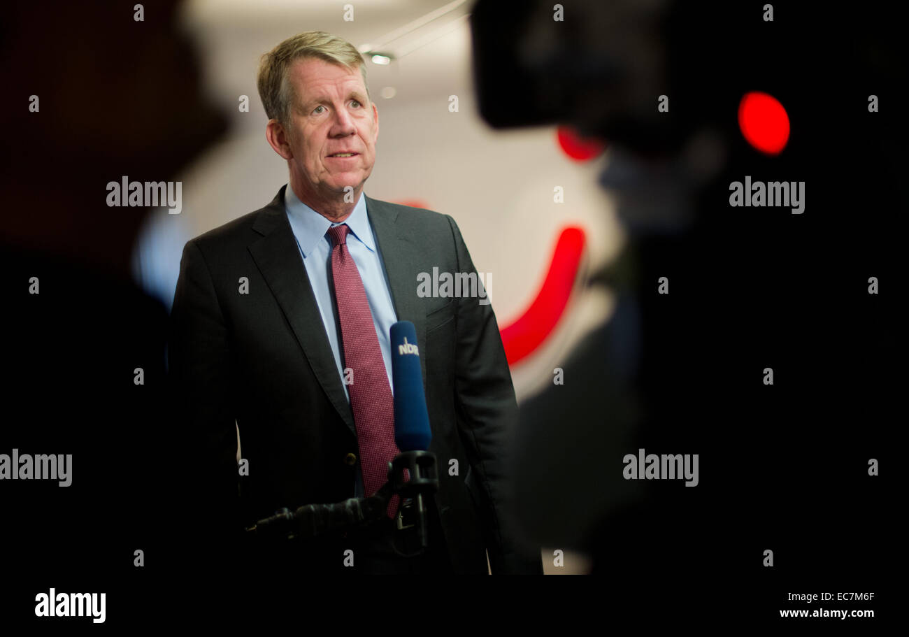 Tui AG CEO Friedrich Joussen poses during a television interview at ...