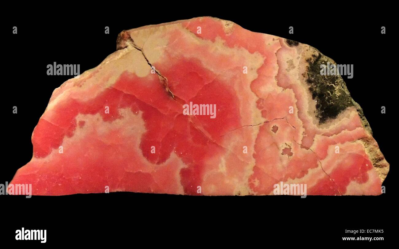 Rhodochrosite cut and polished. Rhodochrosite is a manganese carbonate ...