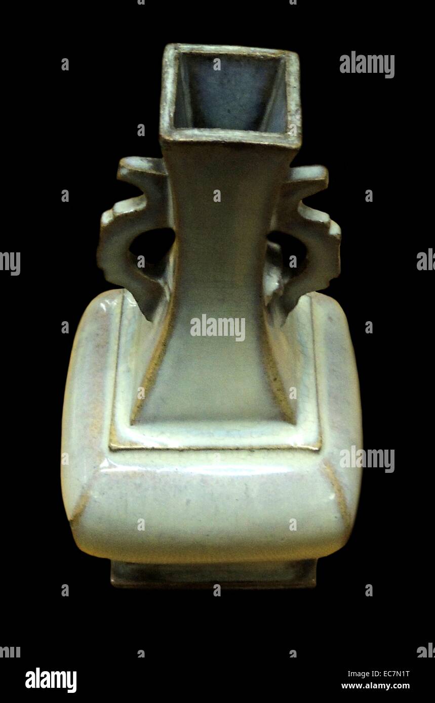 Milky white square Chinese vase. The vase in approximately 250 years ...