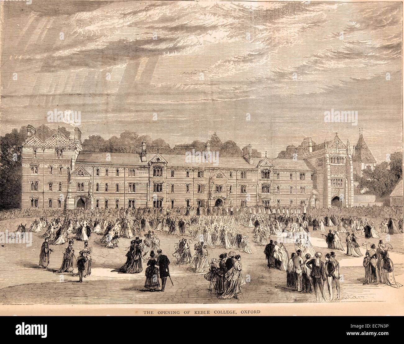 Engraving depicts the opening of Keble College, Oxford. Keble College ...