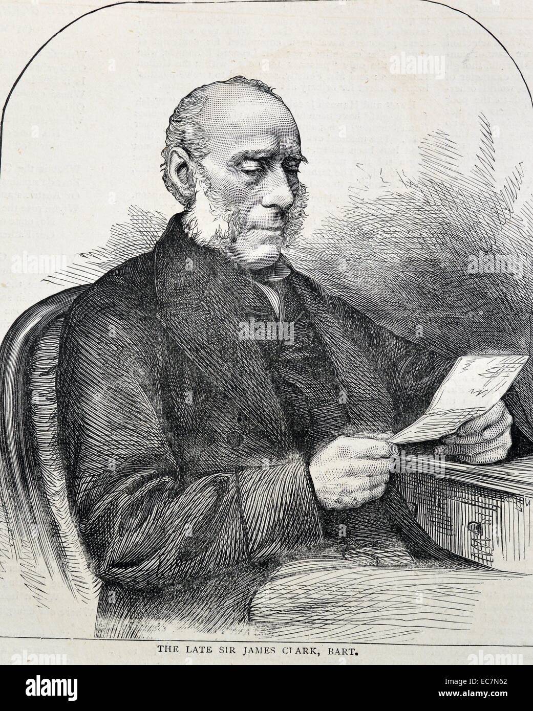 Engraving of the late Sir James Clark, 1st Baronet (1788 - 1870) a ...