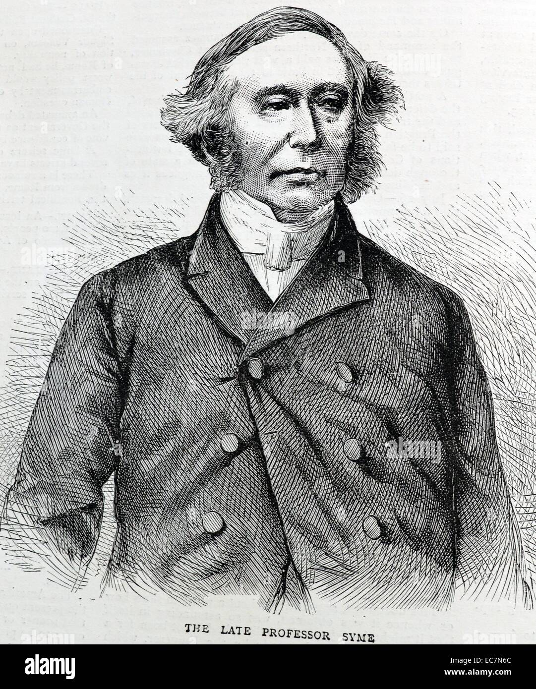 Engraving of Professor James Syme (1799 - 1870) a pioneering Scottish ...