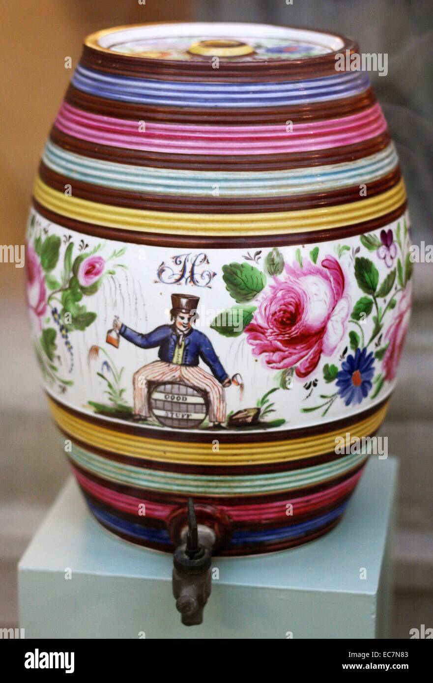 Barrel & Watch Holder, Bristol, 1820-1835. Bristol Pottery of the first ...