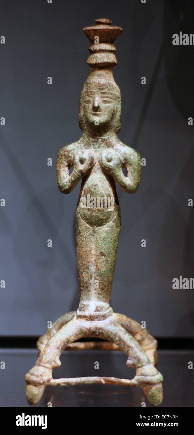 Bronze statue depicting female figure, a type known in Urartu and ...
