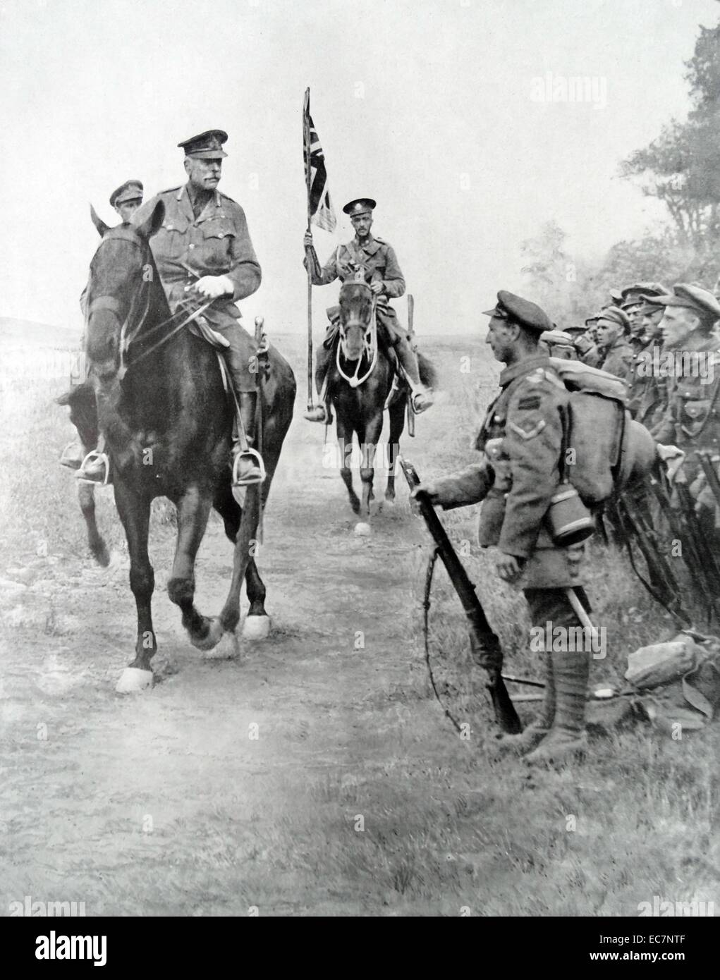Field Marshall Lord Haig greets Canadian troops on a front line visit ...
