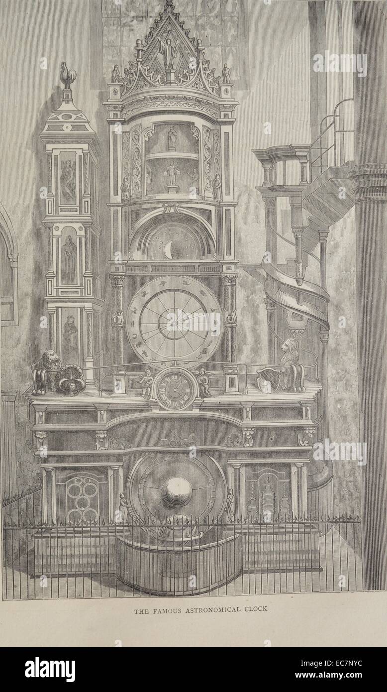 Engraving of an astronomical clock from the Strasbourg Cathedral also ...
