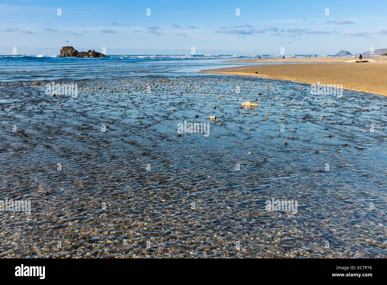 Perranporth Beach, at Perranporth on the north Atlantic coast of the ...
