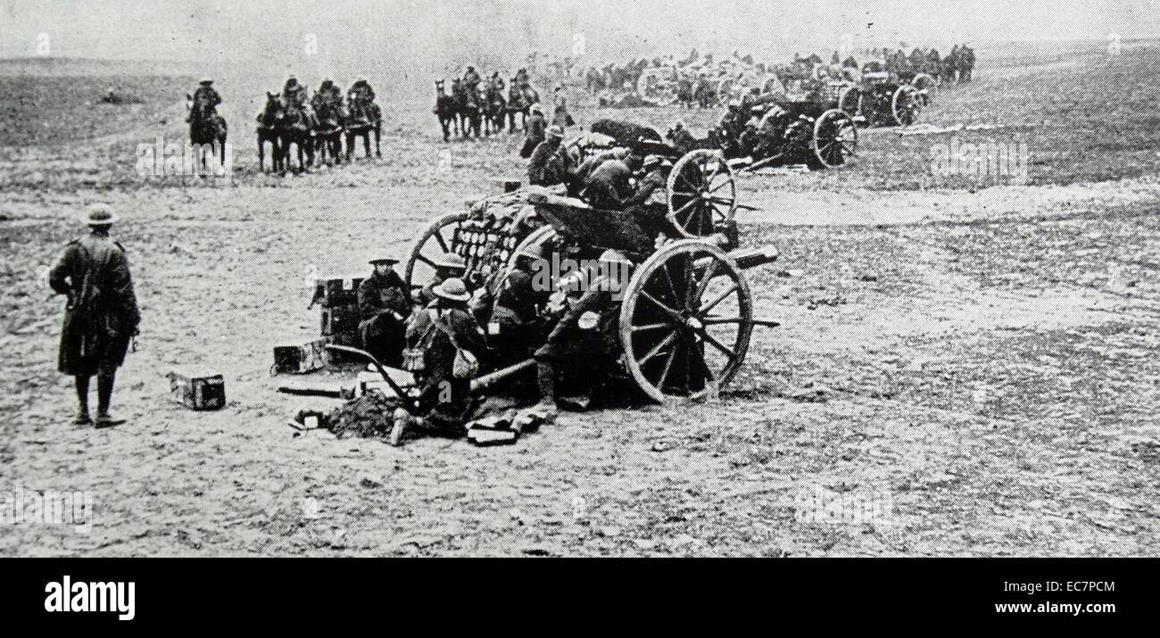 British artillery in France during the spring of 1918. World war one ...