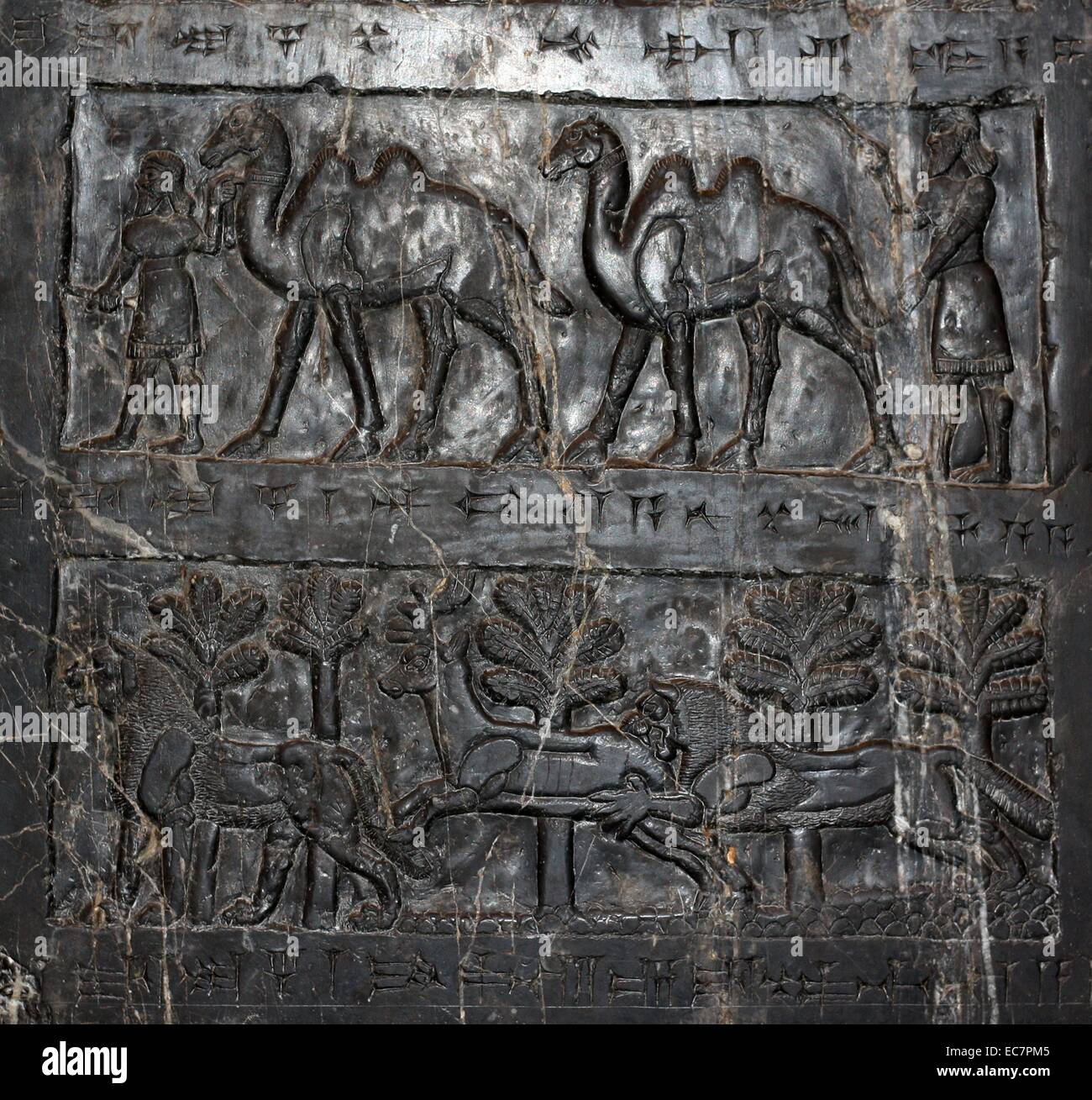Black obelisk shalmaneser iii assyrian iraq nimrud text cuneiform ...
