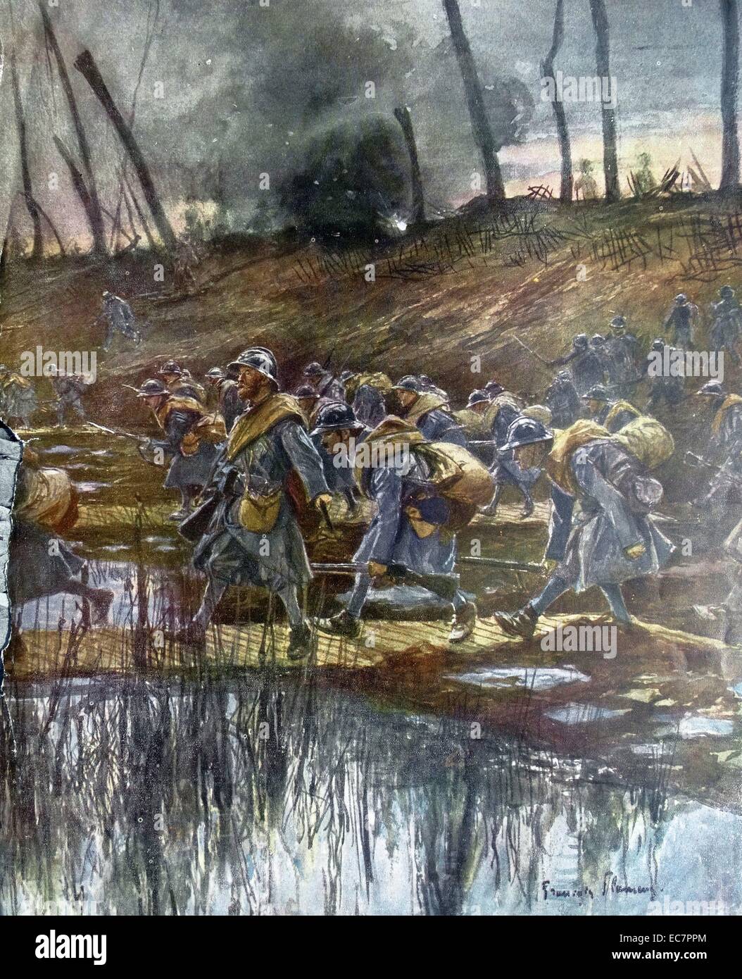 July 1917 French troops the move during World War One Stock Photo - Alamy