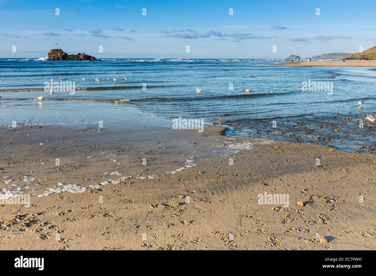 Perranporth Beach, at Perranporth on the north Atlantic coast of the ...