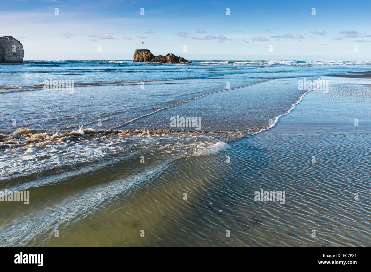 Chapel Rock on Perranporth beach in Cornwall, UK Stock Photo - Alamy