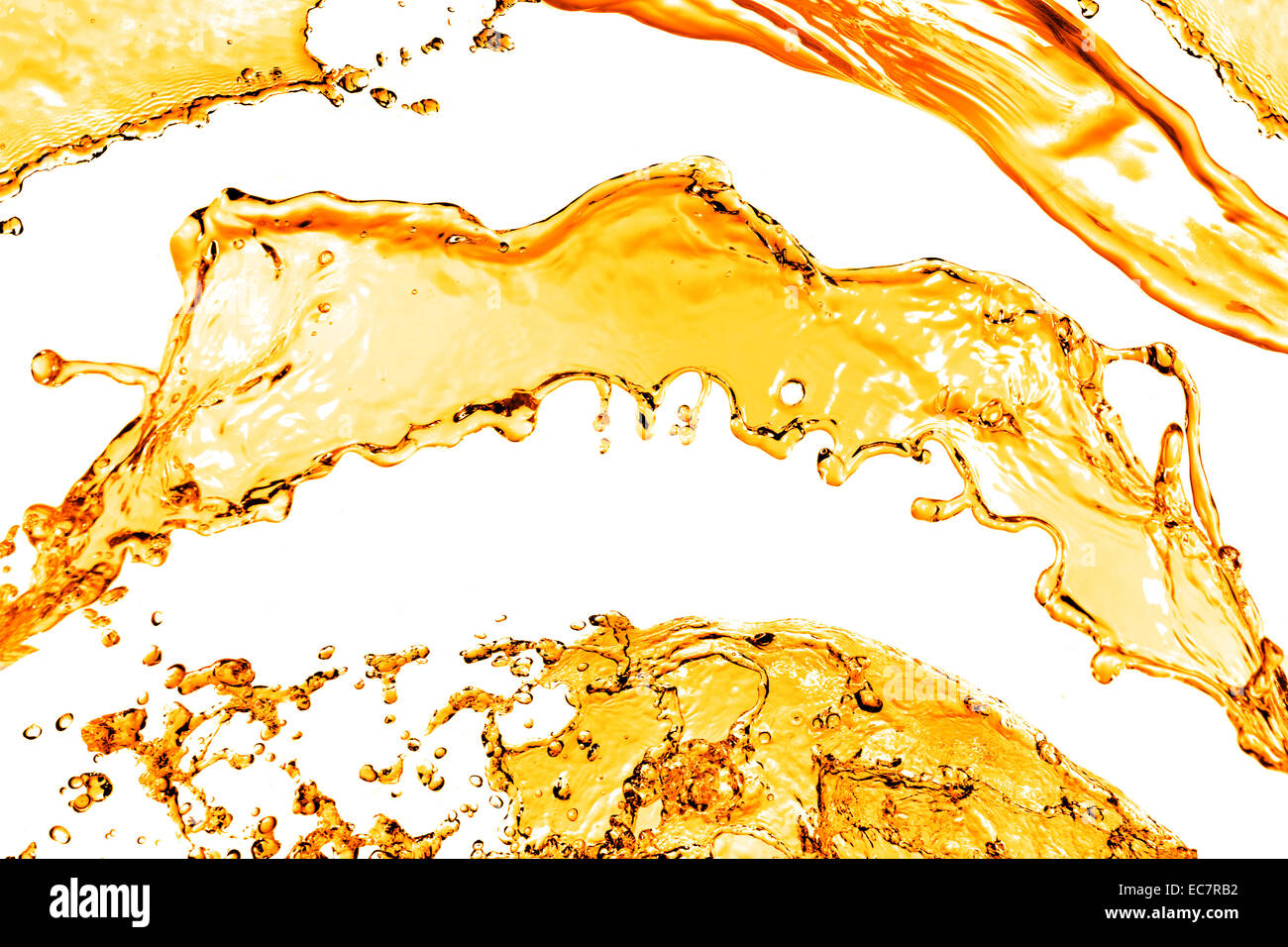 orange water splash isolated on white Stock Photo - Alamy