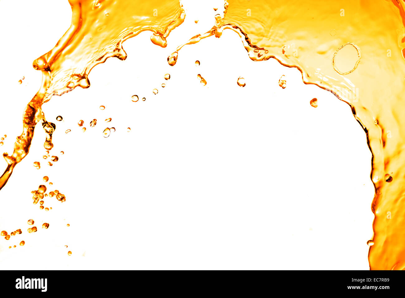 orange water splash isolated on white Stock Photo - Alamy
