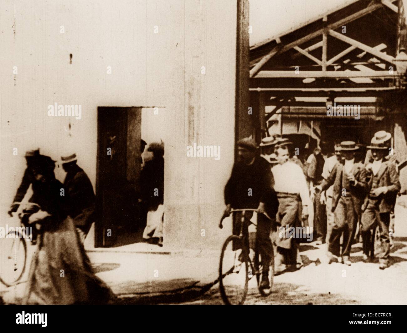 Workers leaving the lumiere factory hi-res stock photography and images ...