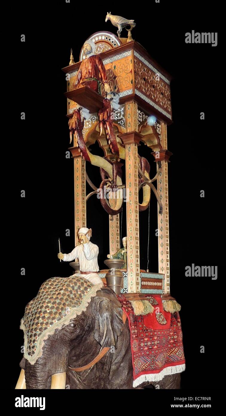 Elephant Water Clock. A masterpiece of medieval engineering. The clock was made by al-Jazari in ...