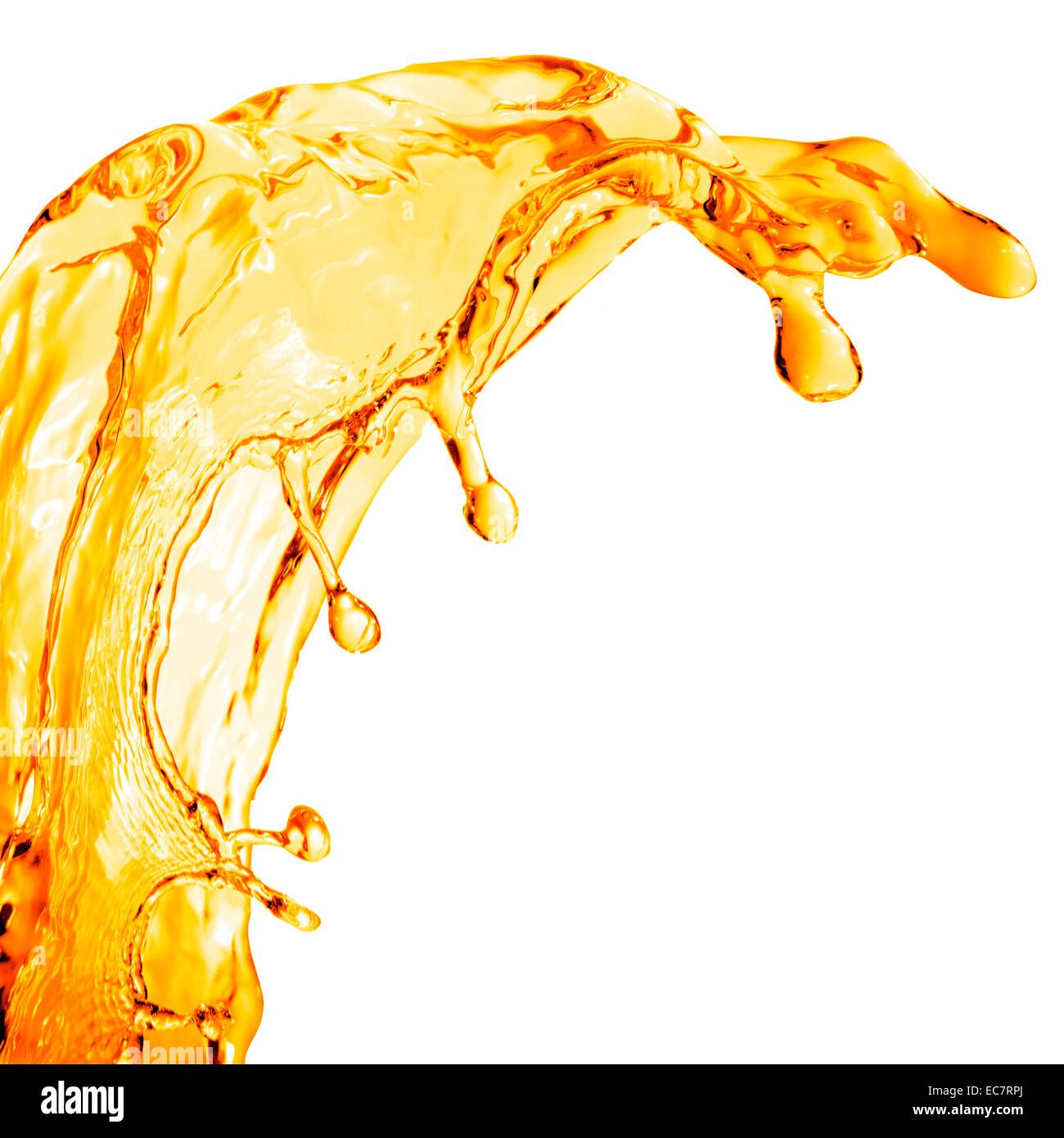 orange water splash isolated on white Stock Photo - Alamy