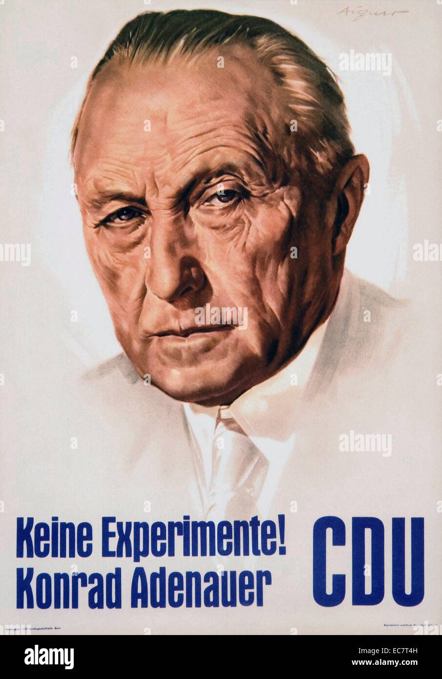 Election poster for Konrad Adenauer from 1957. Text reads 'No more ...