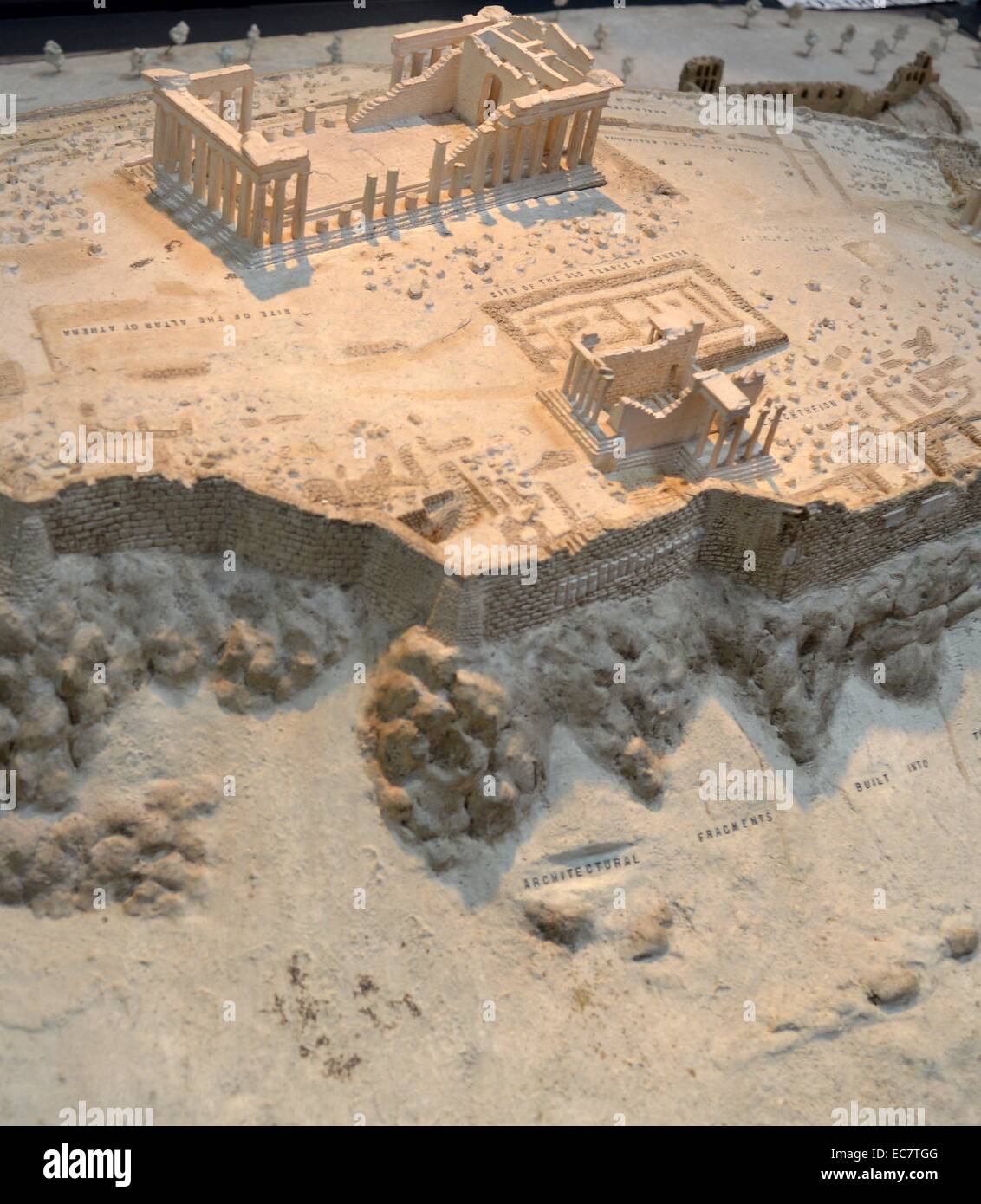 Model of Athenian Acropolis. The model shows the state of the Acropolis ...