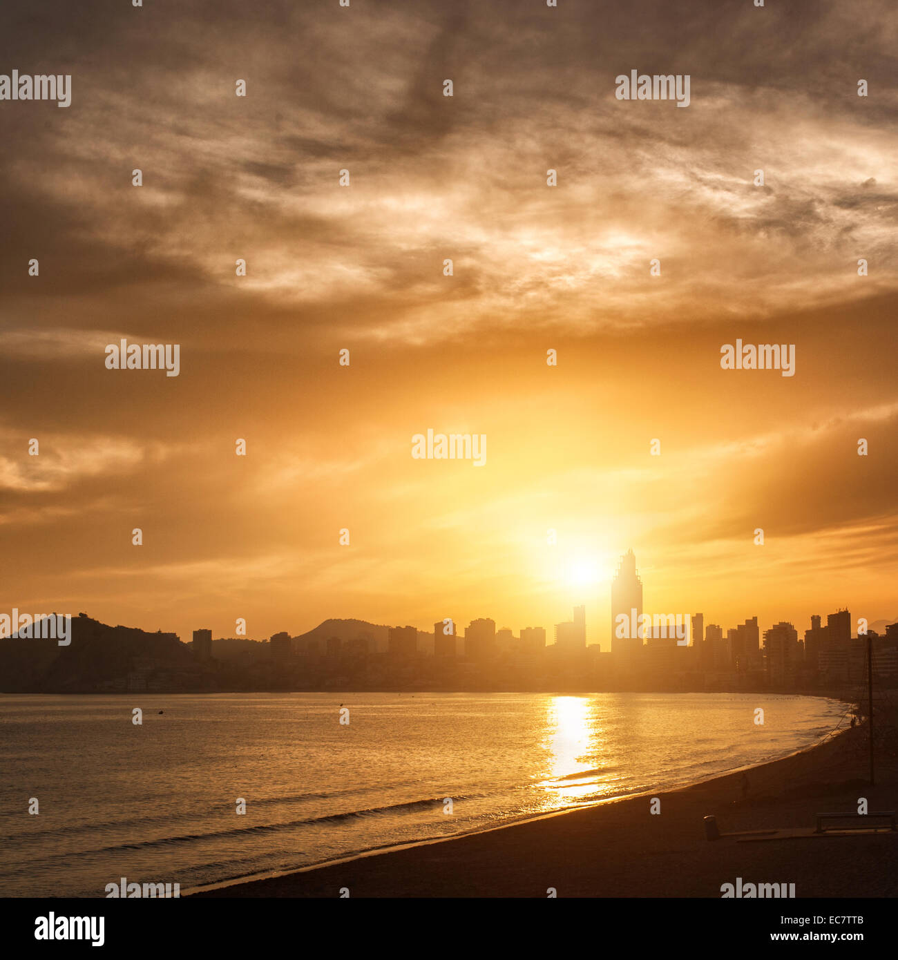 Benidorm silhouette hi-res stock photography and images - Alamy