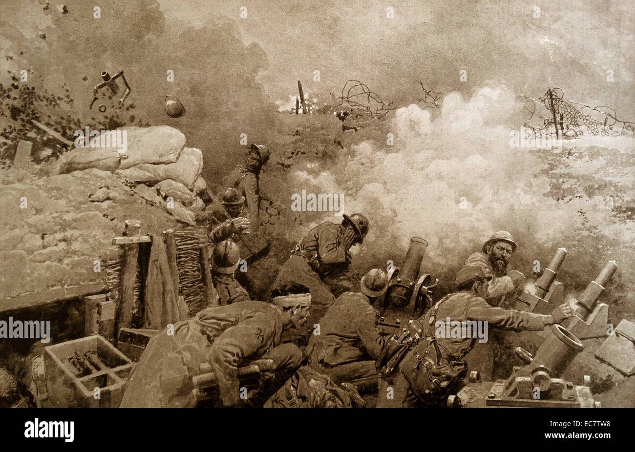 French artillery in use on the western front during world war one 1916 ...